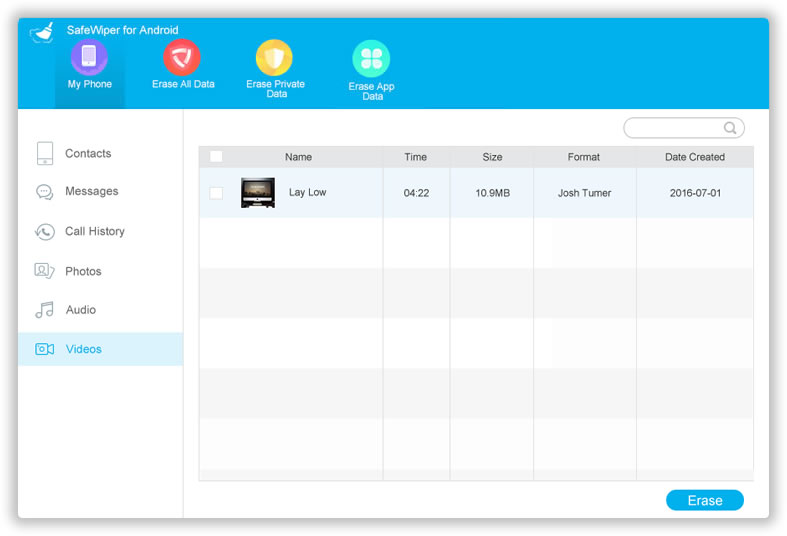 SafewWiper for Android - Erase/Destroy Data from Android Phone
